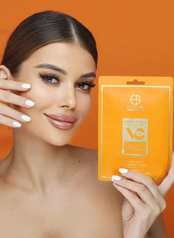 ESTELIN Vitamin C Plus brightening & anti-aging glow mask – (10pc/box) – glowglamour.pk
